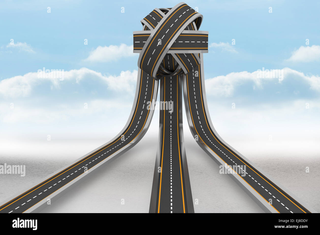 Tangled roads in a ball Stock Photo - Alamy