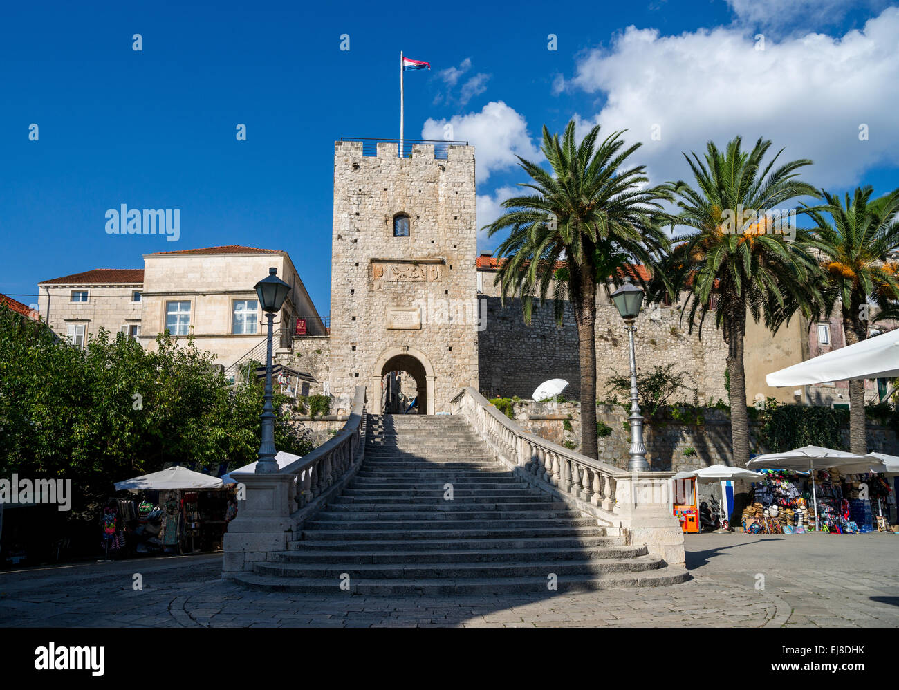 City walls of Korcula town, Croatia Stock Photo - Alamy