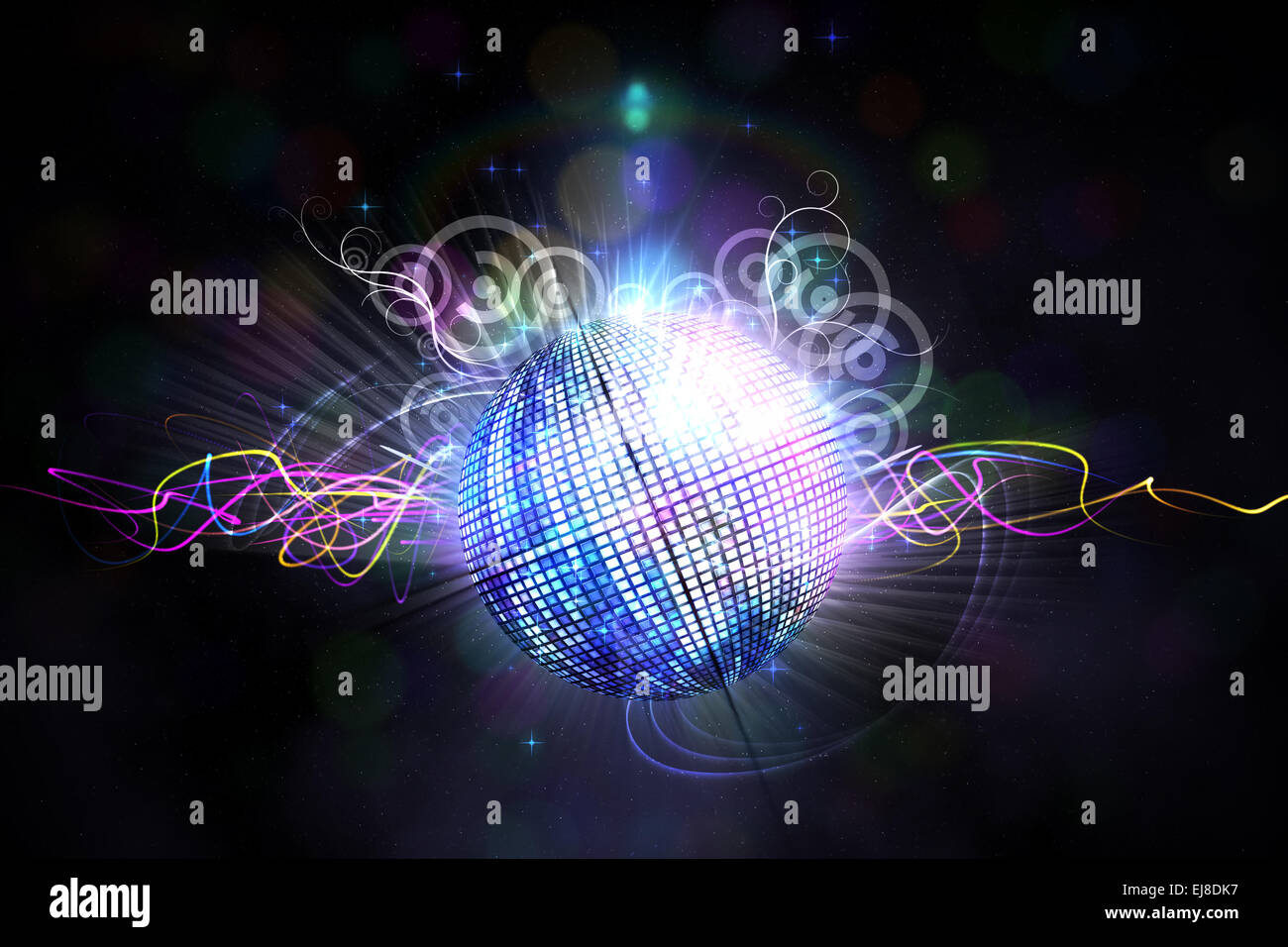 Digitally generated disco ball Stock Photo - Alamy