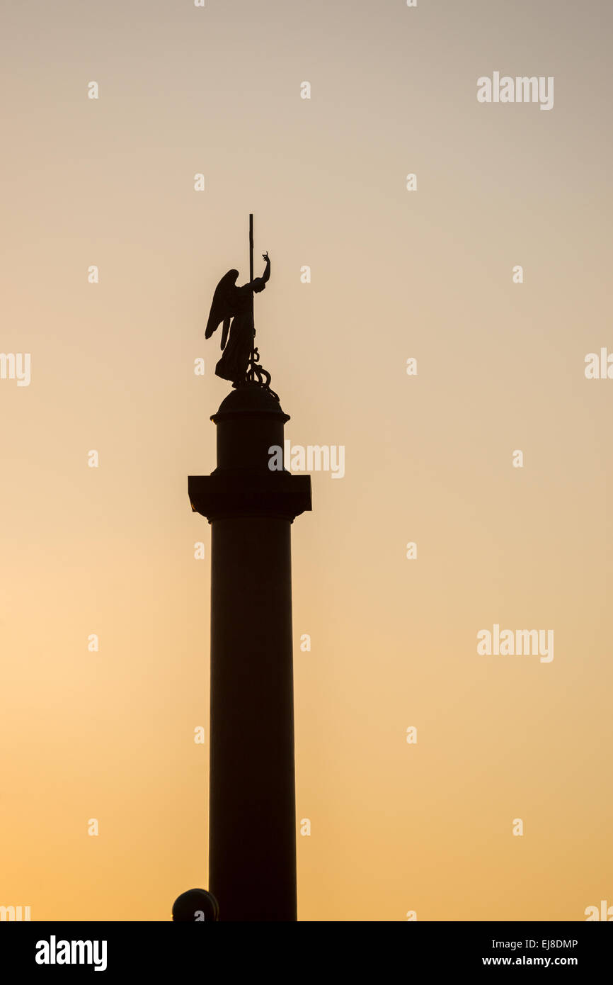 Alexander Column with Angel holding a cross at Winter Palace Square in ...
