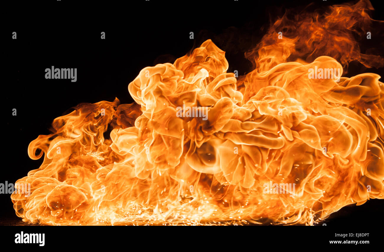 Beautiful stylish fire flames, close-up Stock Photo - Alamy