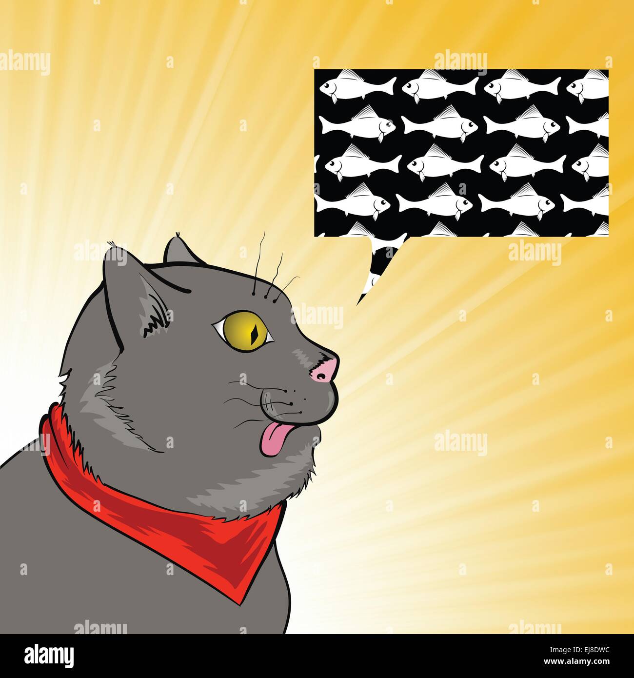 cat and fish Stock Photo - Alamy