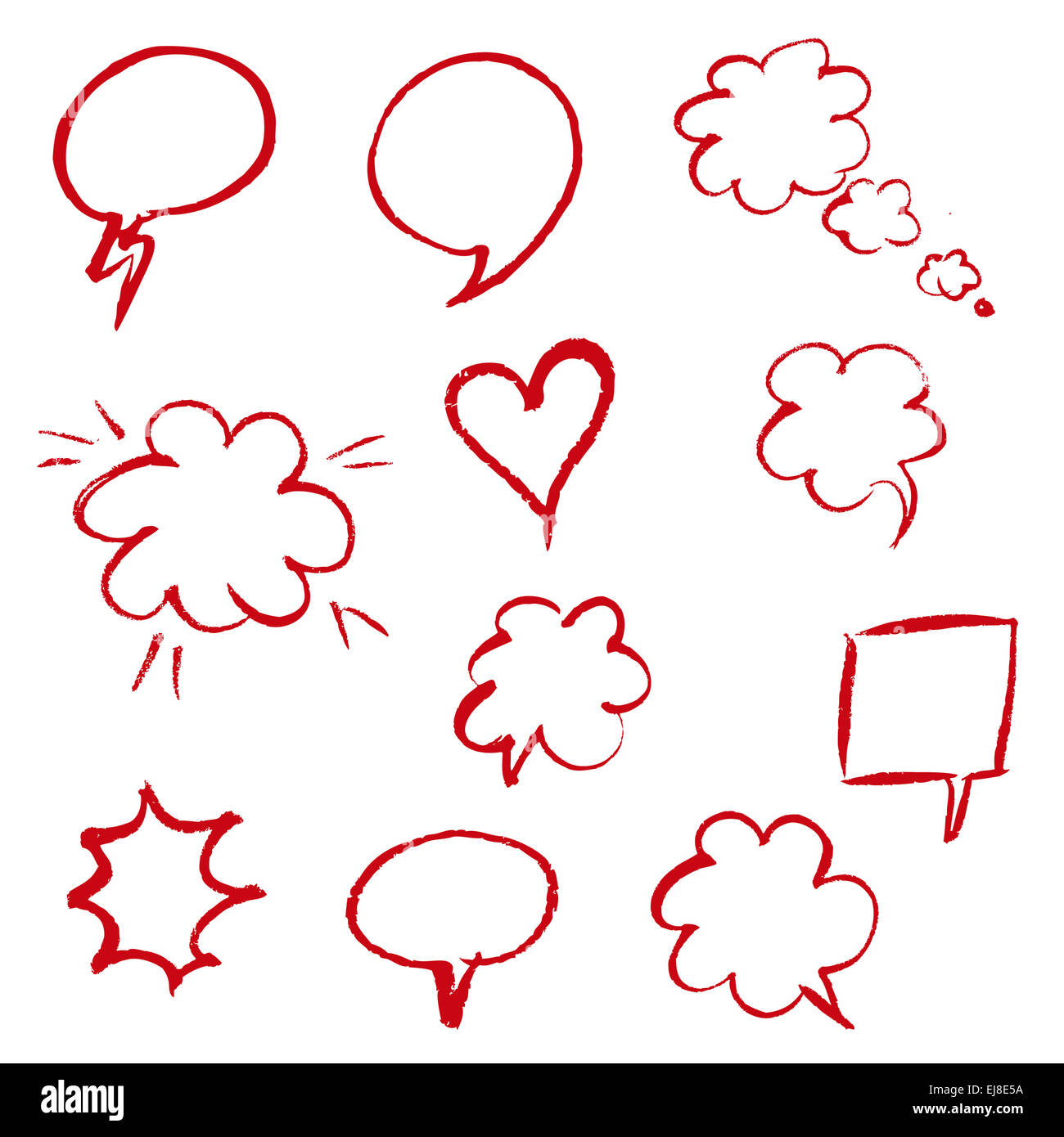 Red Hand Draw Speech Bubble Stock Photo - Alamy