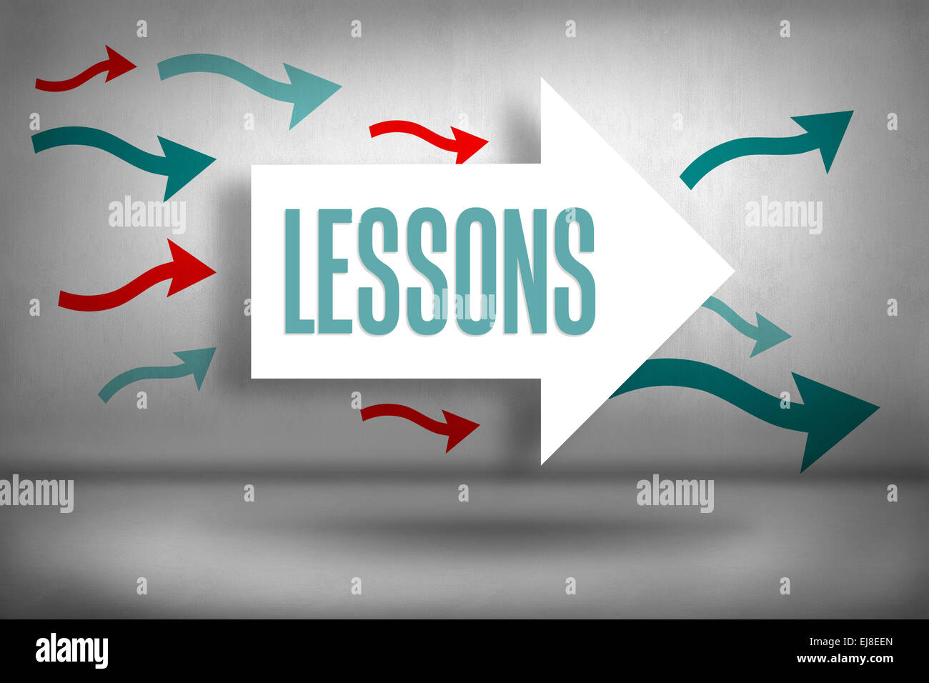 Lessons against arrows pointing Stock Photo - Alamy