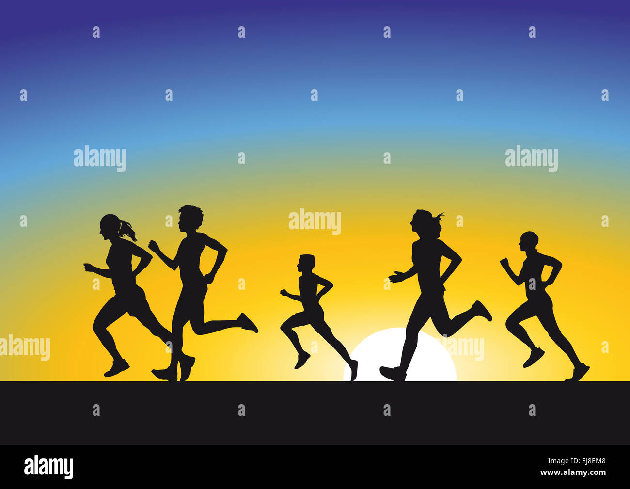 Running in Sunrise Stock Photo - Alamy