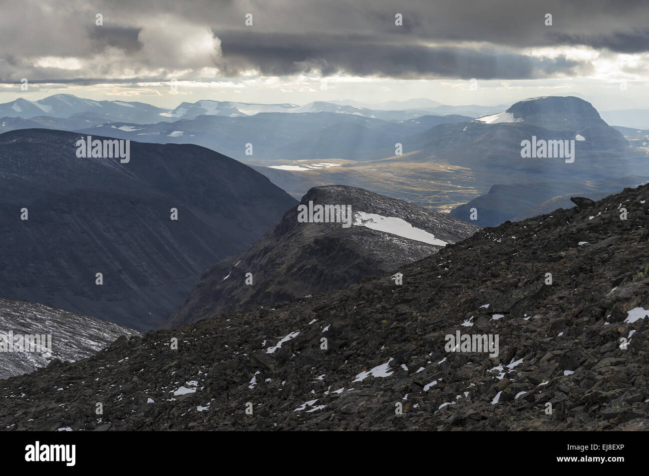view to Mt. Rusjka from Mt. Kebnekaise, Lapland Stock Photo - Alamy
