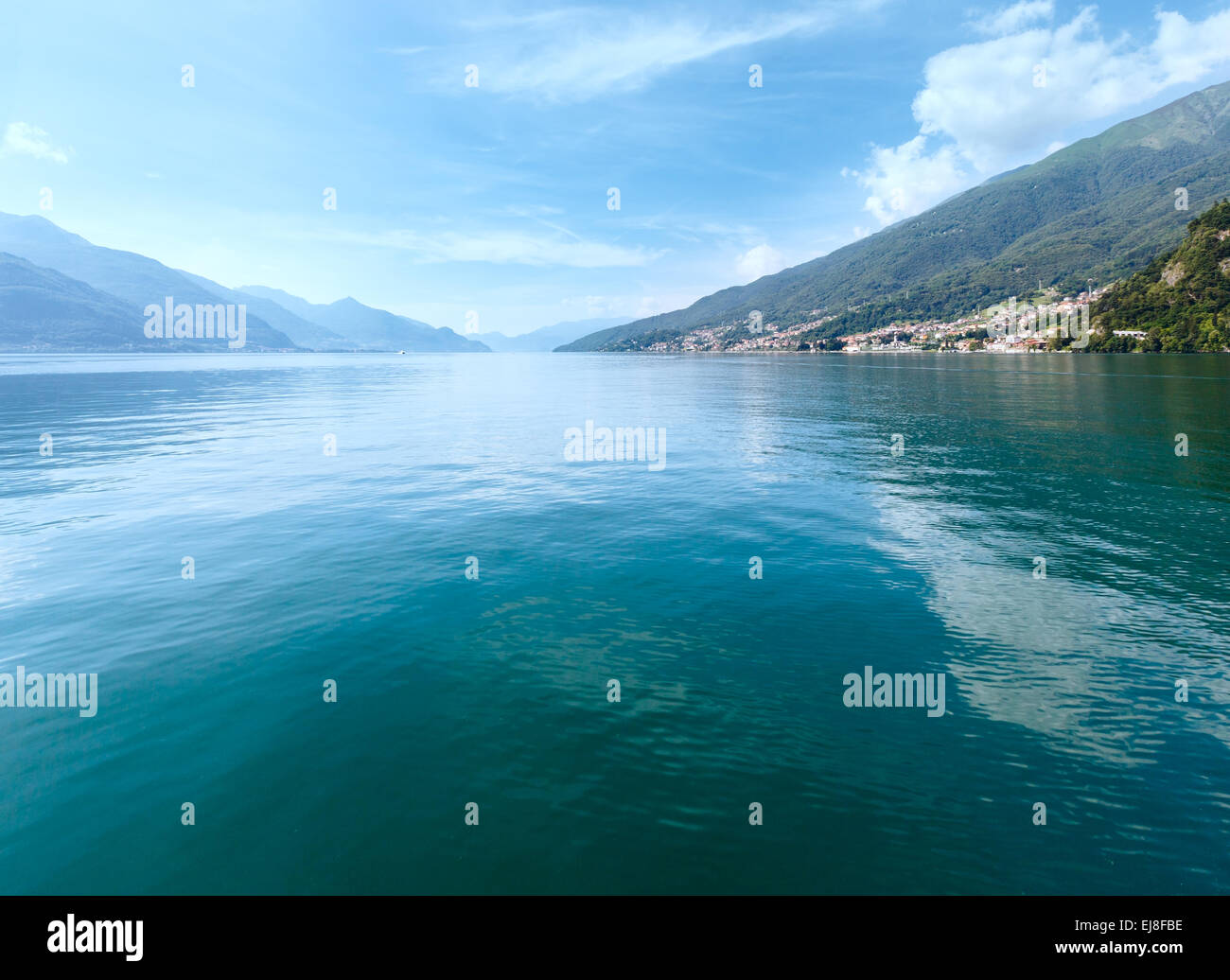 Lake Como (Italy) view from ship Stock Photo - Alamy