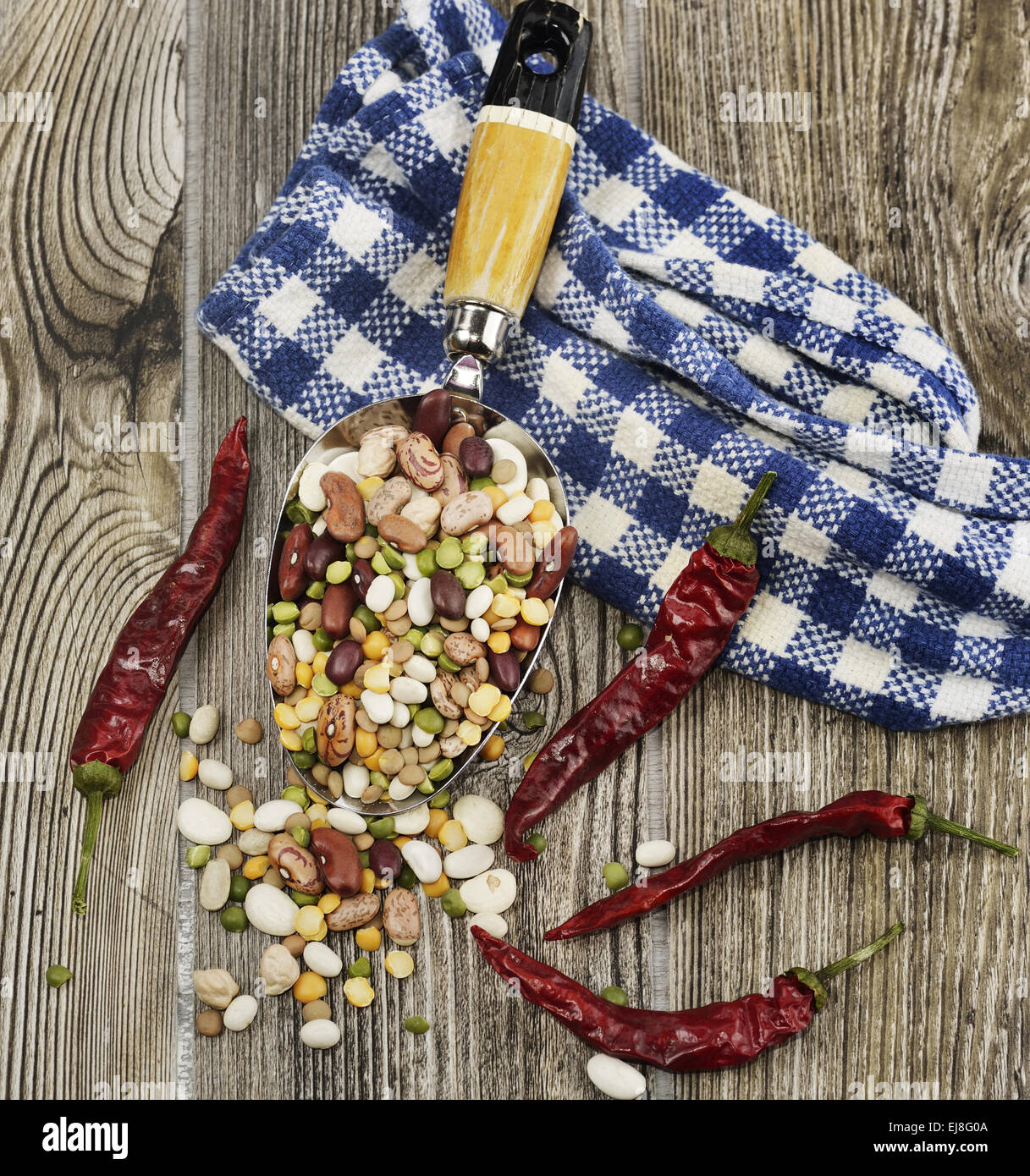 Mix Of Raw Beans Stock Photo - Alamy