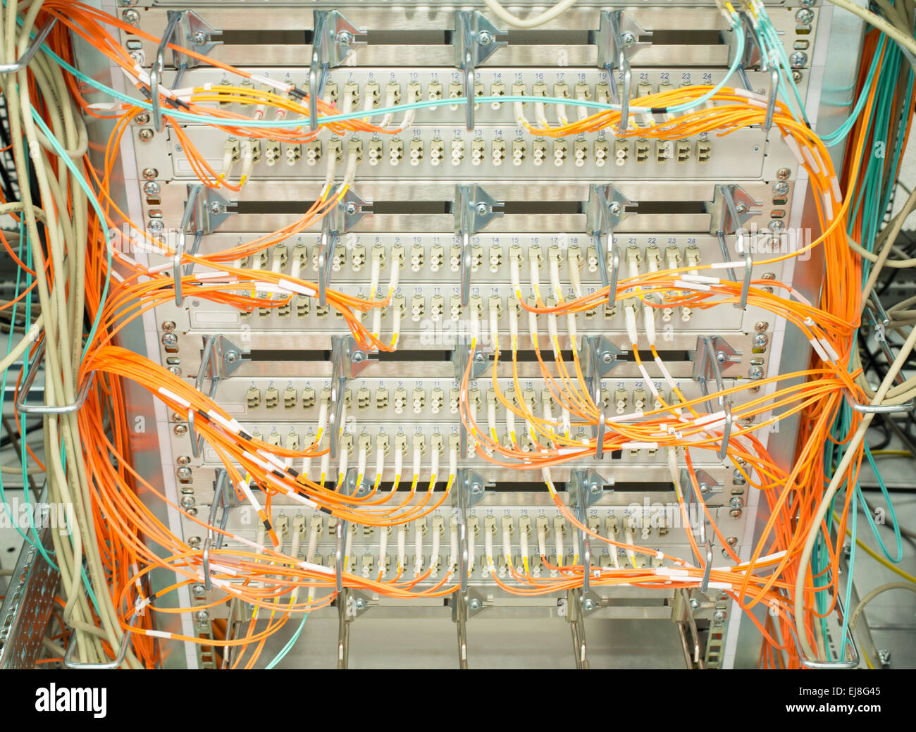 Network Switch Lan and optical fiber LWL Stock Photo - Alamy