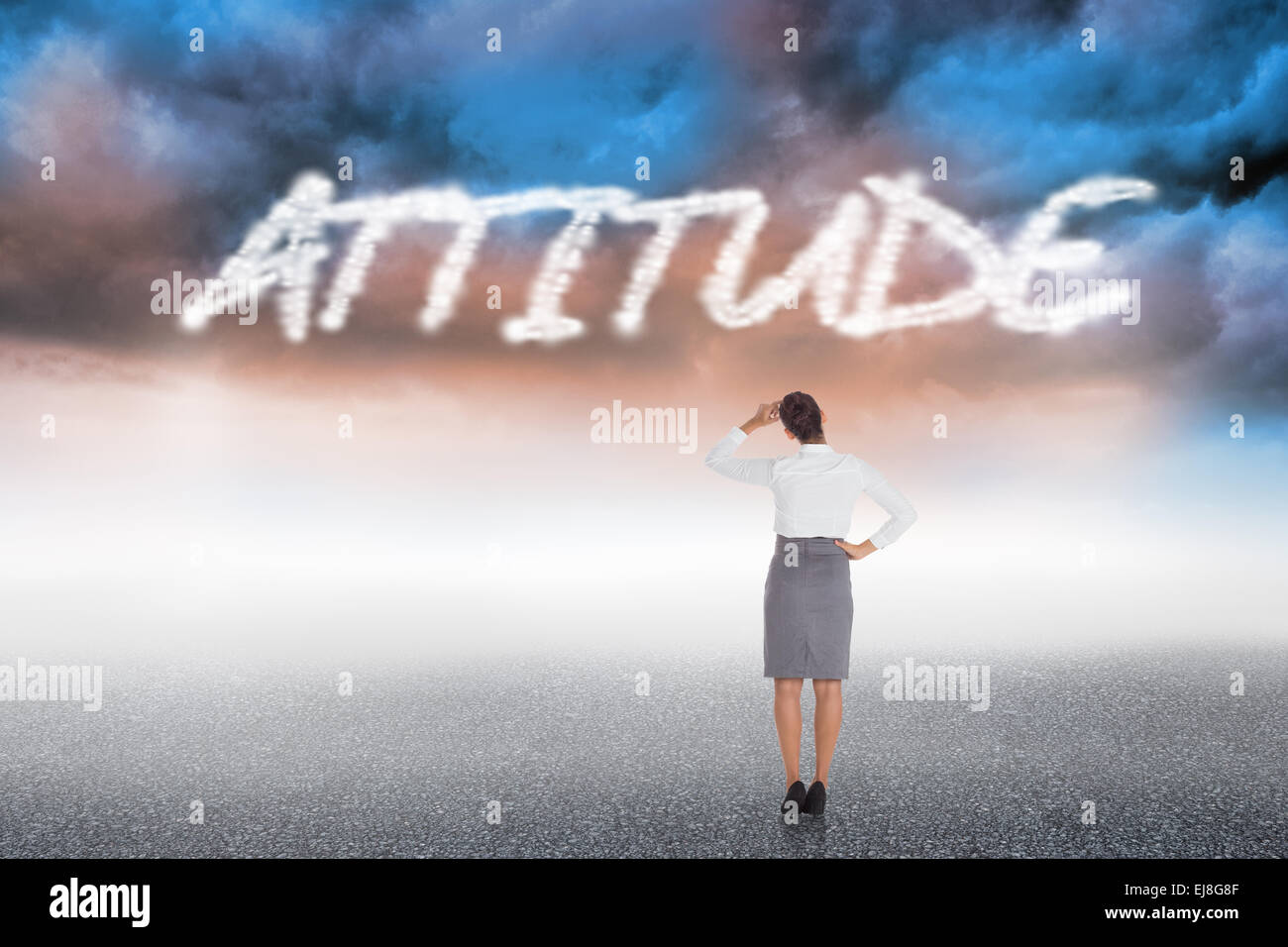 Attitude against cloudy landscape background Stock Photo - Alamy