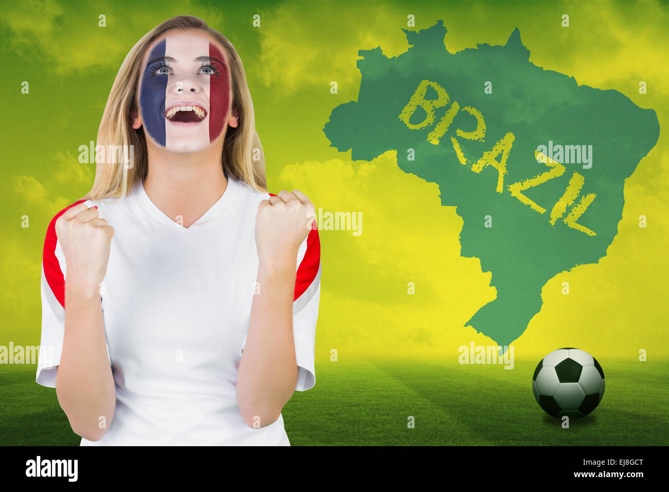 Soccer fan face paint world cup hi-res stock photography and images - Alamy