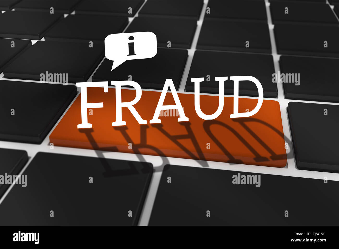 Fraud against black keyboard with brown key Stock Photo - Alamy