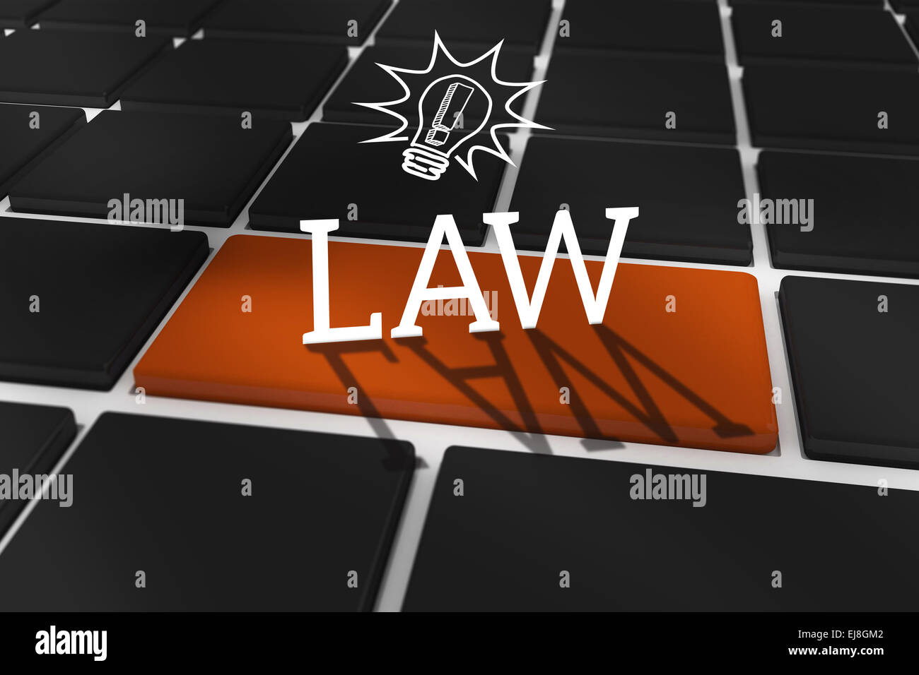 Law against black keyboard with brown key Stock Photo - Alamy