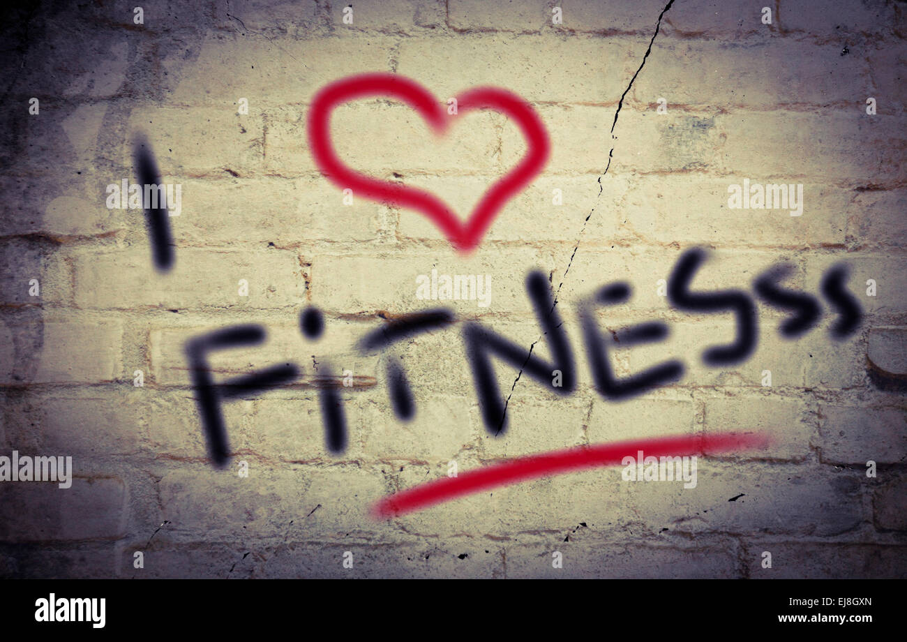 I Love Fitness Concept Stock Photo - Alamy