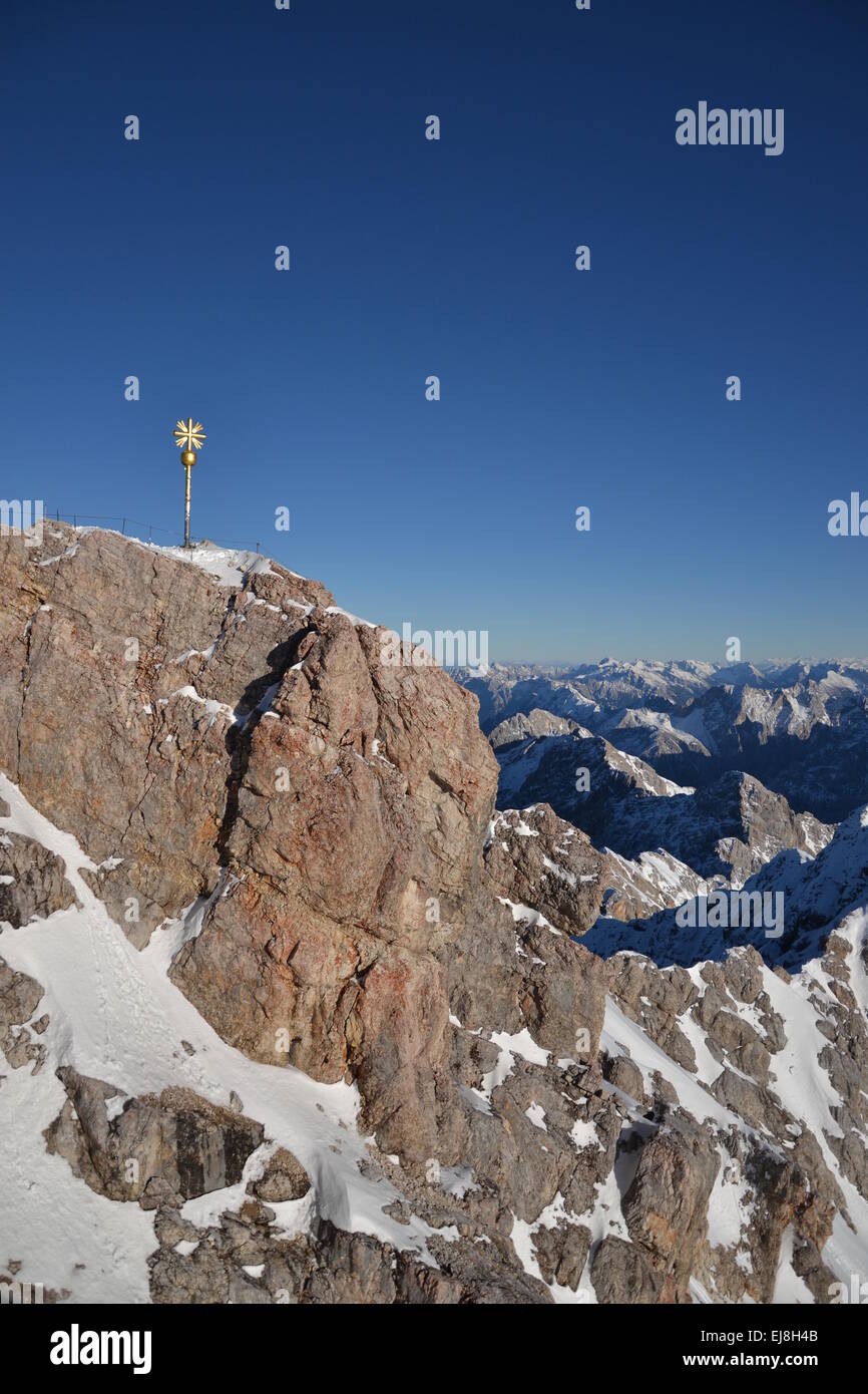 The highest point in the Alps - Zugspitze Stock Photo - Alamy