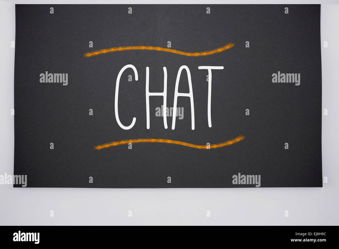 The word chat written on big blackboard Stock Photo - Alamy