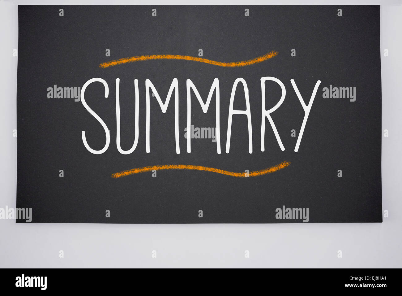 Summary written on big blackboard Stock Photo - Alamy