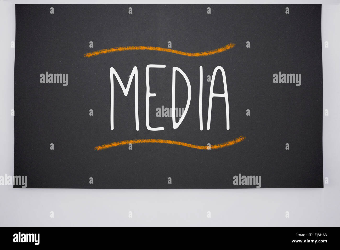 Media written on big blackboard Stock Photo - Alamy