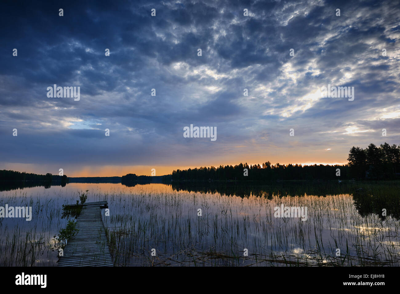 Wooden pier in finland sky hi-res stock photography and images - Alamy