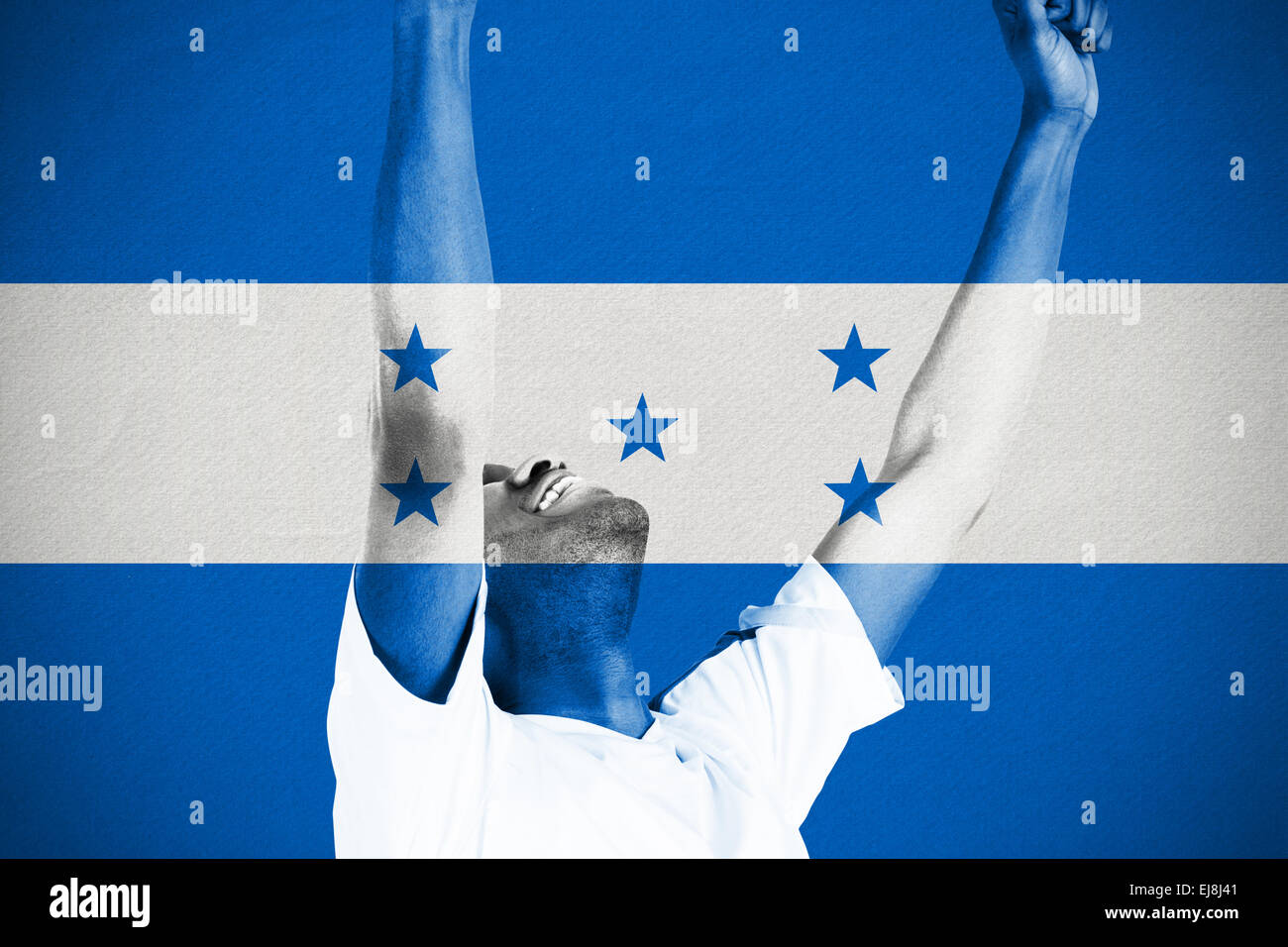 Excited handsome football fan cheering Stock Photo - Alamy