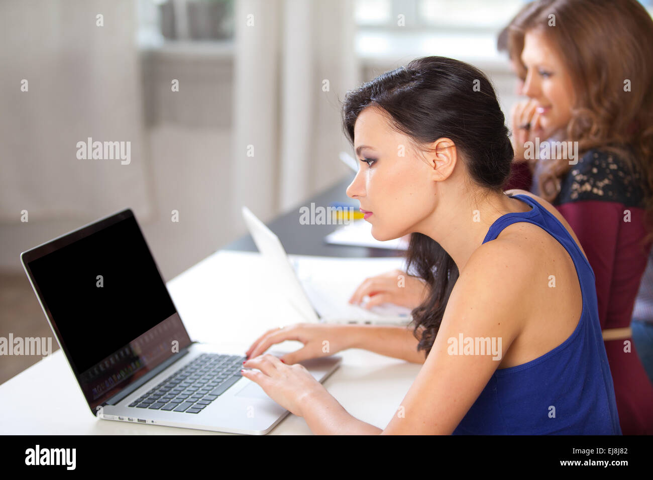 students using laptop Stock Photo - Alamy