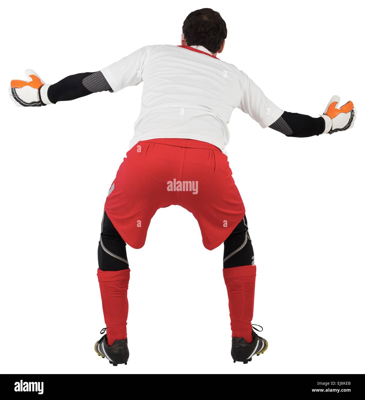 Goalkeeper with arms ready to catch Stock Photo - Alamy