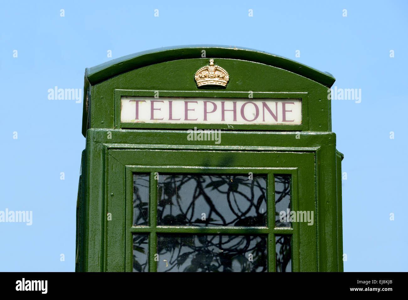 Detail of a british phone booth, green, United Kingdom, Europe Image ...