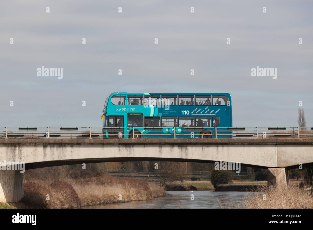 An Arriva Sapphire doubledecker bus in the Midlands UK Stock Photo - Alamy