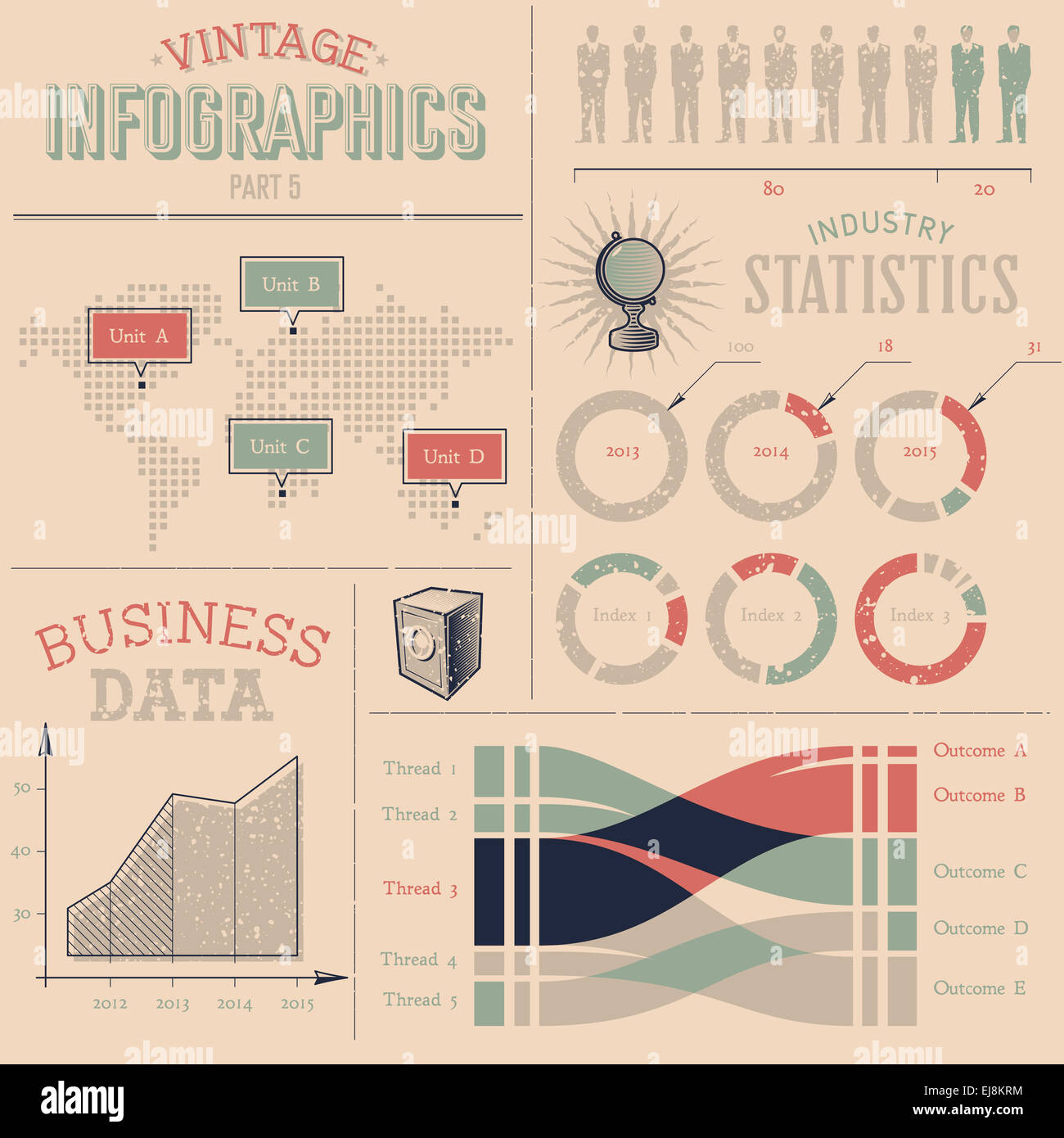 Vintage infographics design elements Stock Photo - Alamy