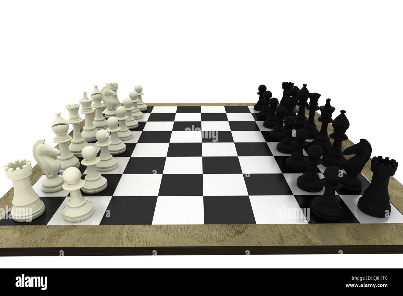 Black and white chess pieces on board Stock Photo - Alamy