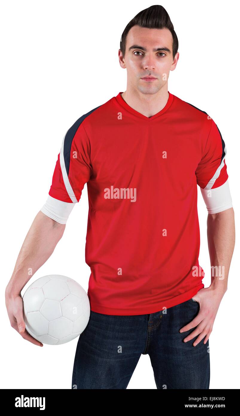 Handsome football fan looking at camera Stock Photo - Alamy