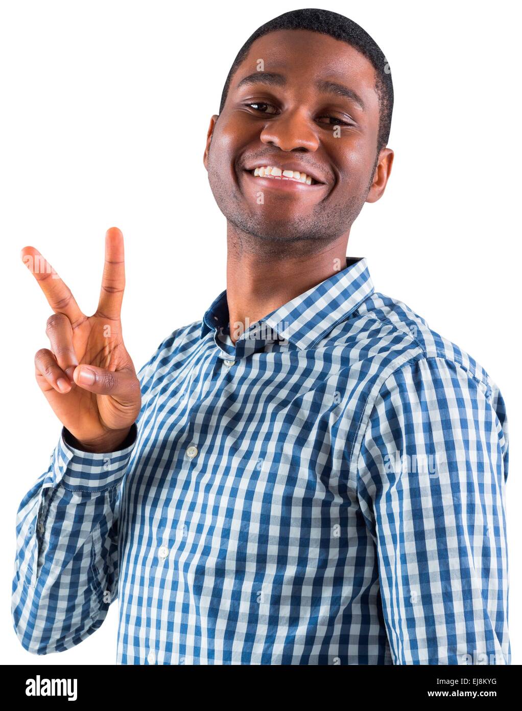 Man making peace sign hi-res stock photography and images - Alamy
