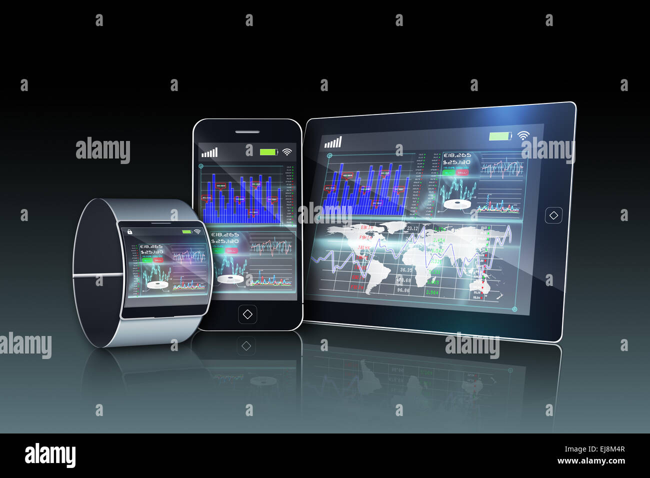 Media devices with interface display Stock Photo - Alamy