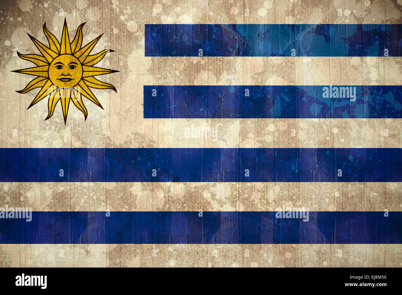 Uruguay flag in grunge effect Stock Photo - Alamy
