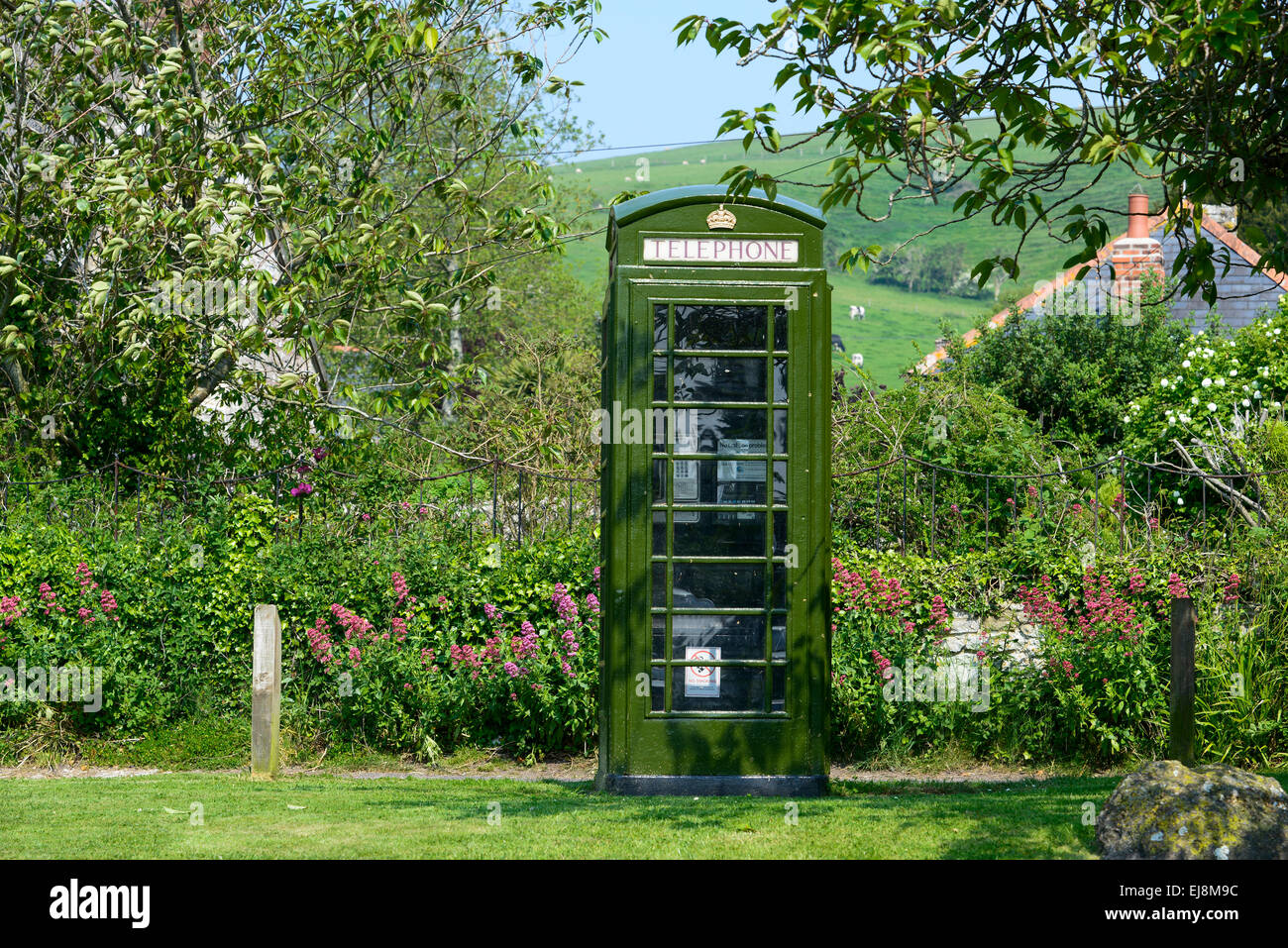 British phone booth, green, United Kingdom, Europe Image taken from ...