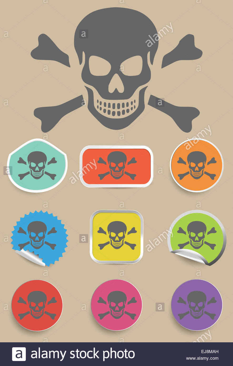 Skull And Cross Bones Illustration Stock Photos & Skull And Cross Bones ...