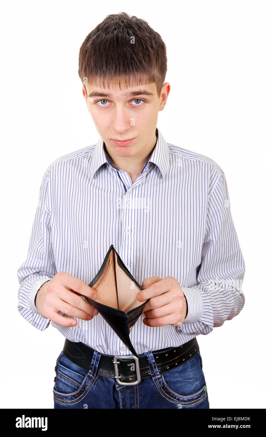 Teenager with Empty Wallet Stock Photo - Alamy