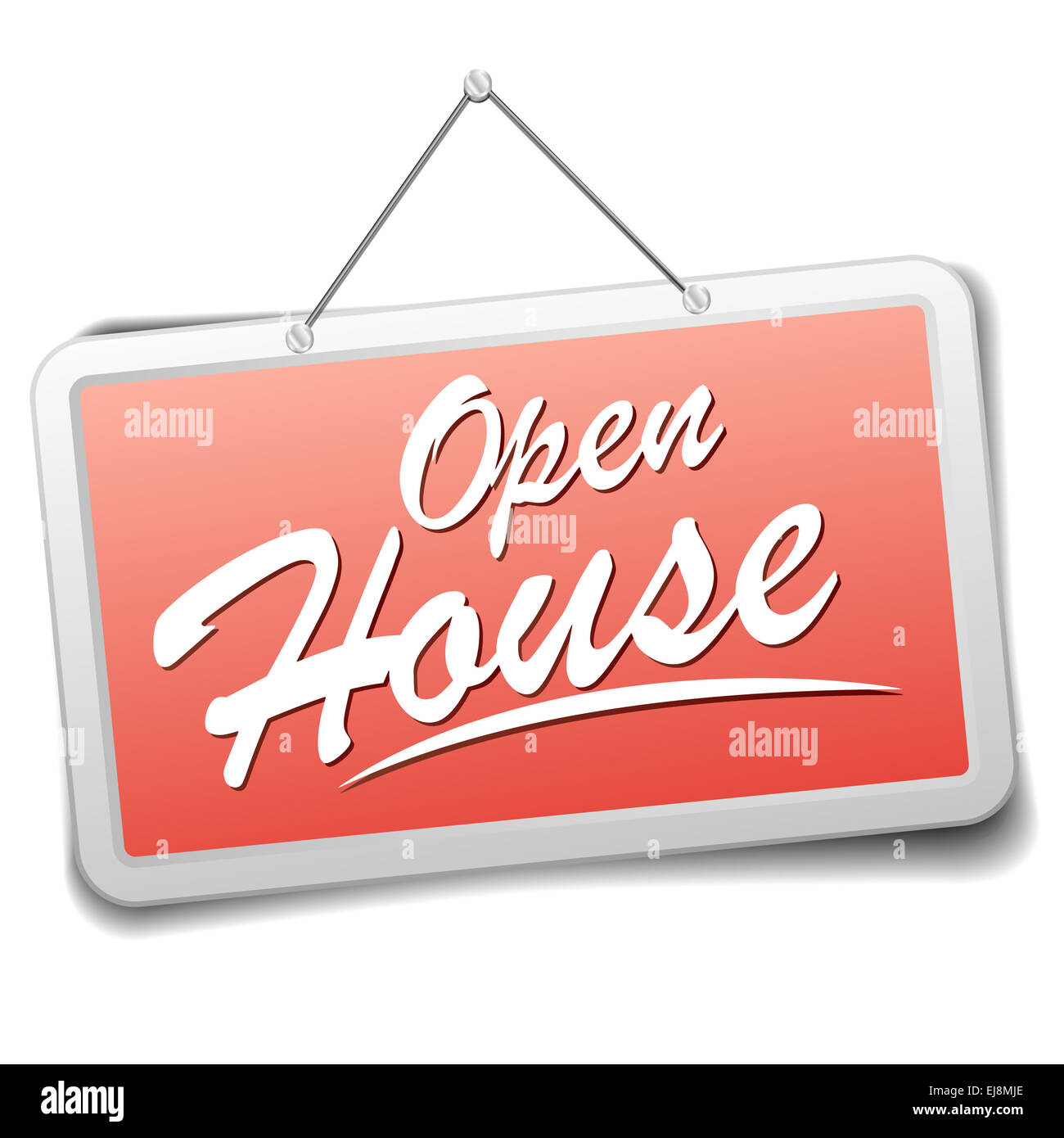 Sign Open house Stock Photo - Alamy