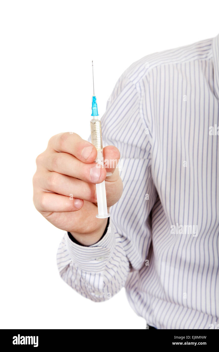 Syringe in a Hand Stock Photo - Alamy