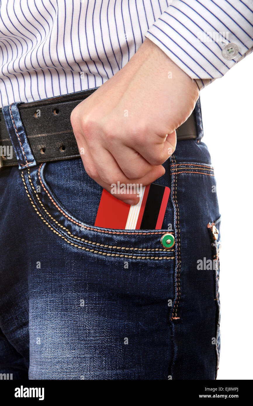 Credit Card in Pocket Stock Photo - Alamy