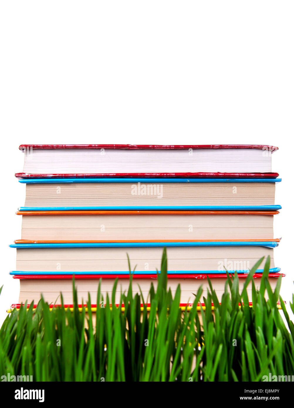 Books on the Grass Stock Photo - Alamy