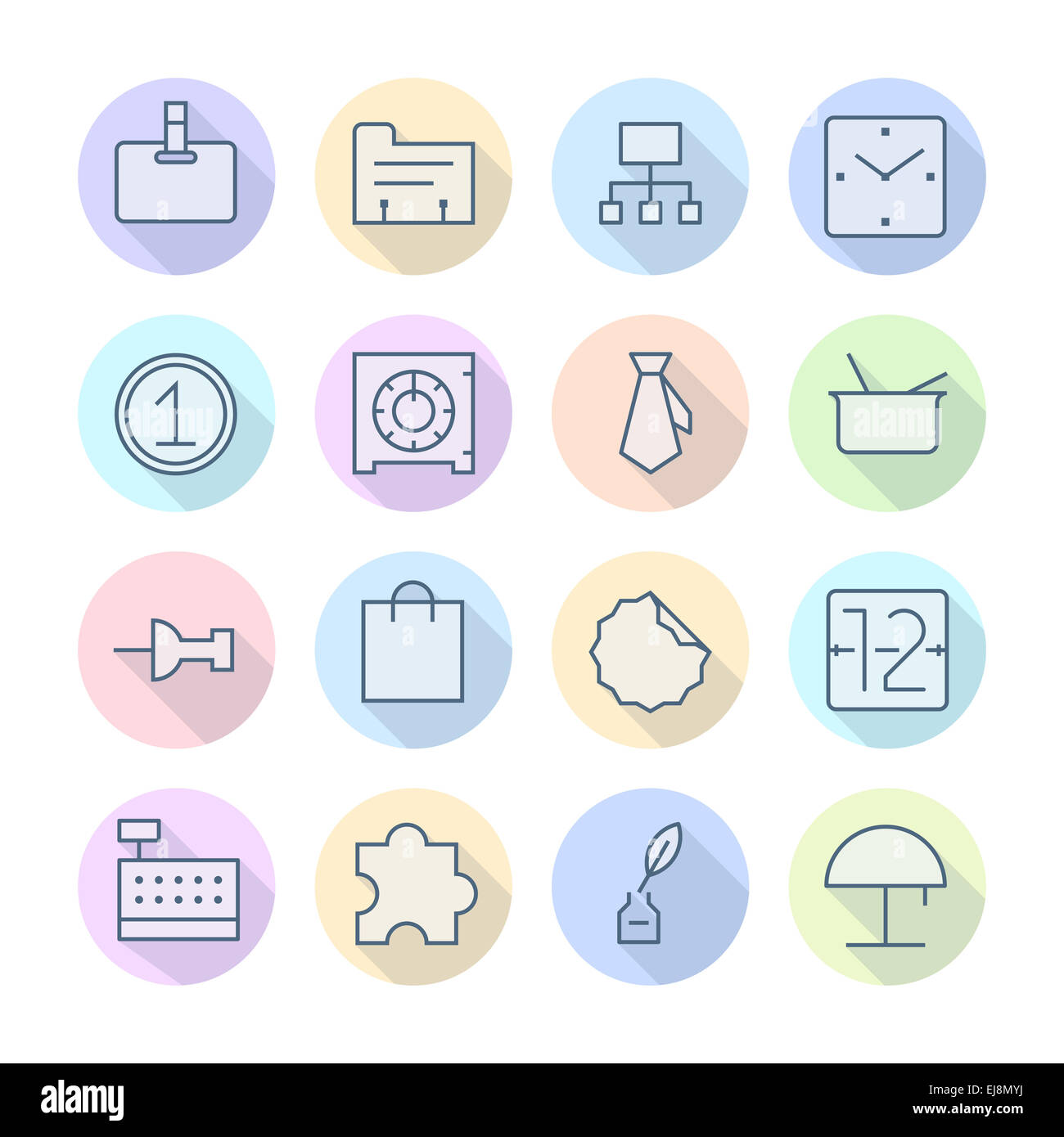 Thin line icons office hi-res stock photography and images - Alamy