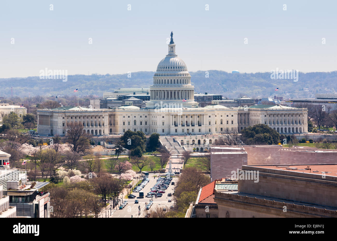 Aerial View Of United States Capitol And Washington High Resolution ...