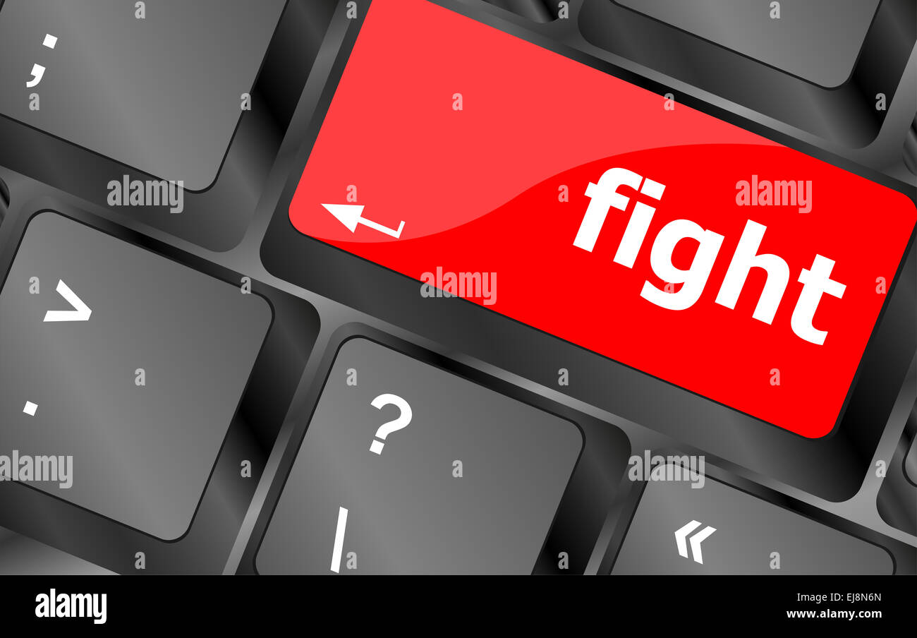 fight button on computer pc keyboard key Stock Photo - Alamy