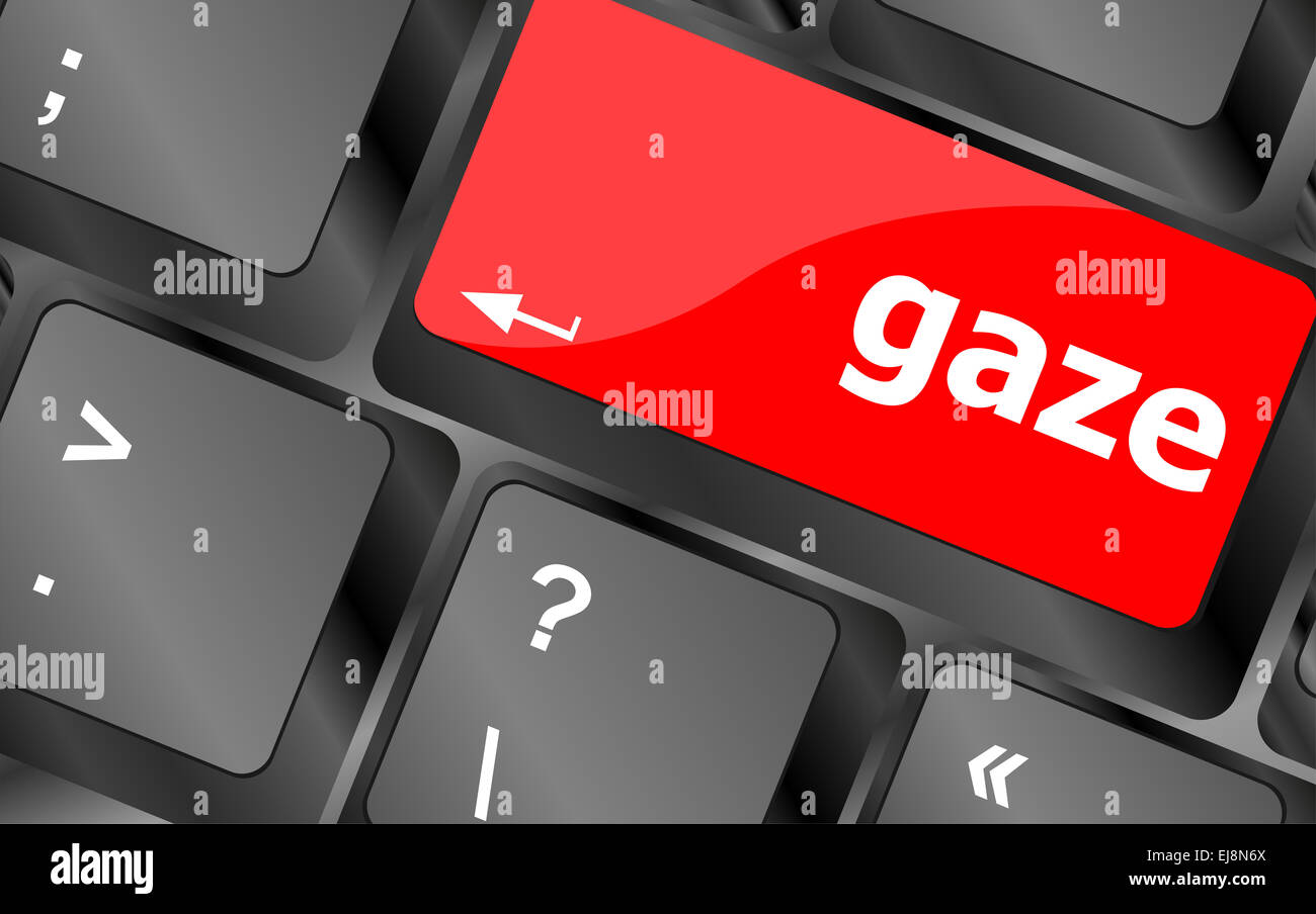 gaze word on computer pc keyboard key Stock Photo - Alamy