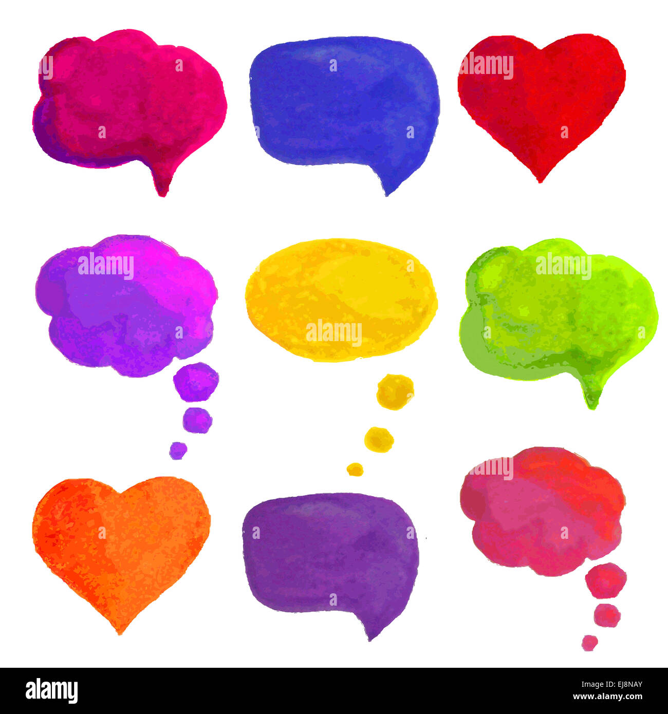 Watercolor Speech Bubble Stock Photo - Alamy