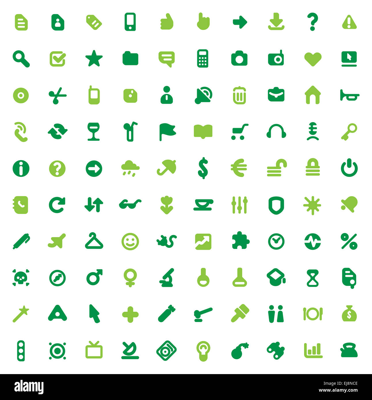Green icons and signs Stock Photo - Alamy