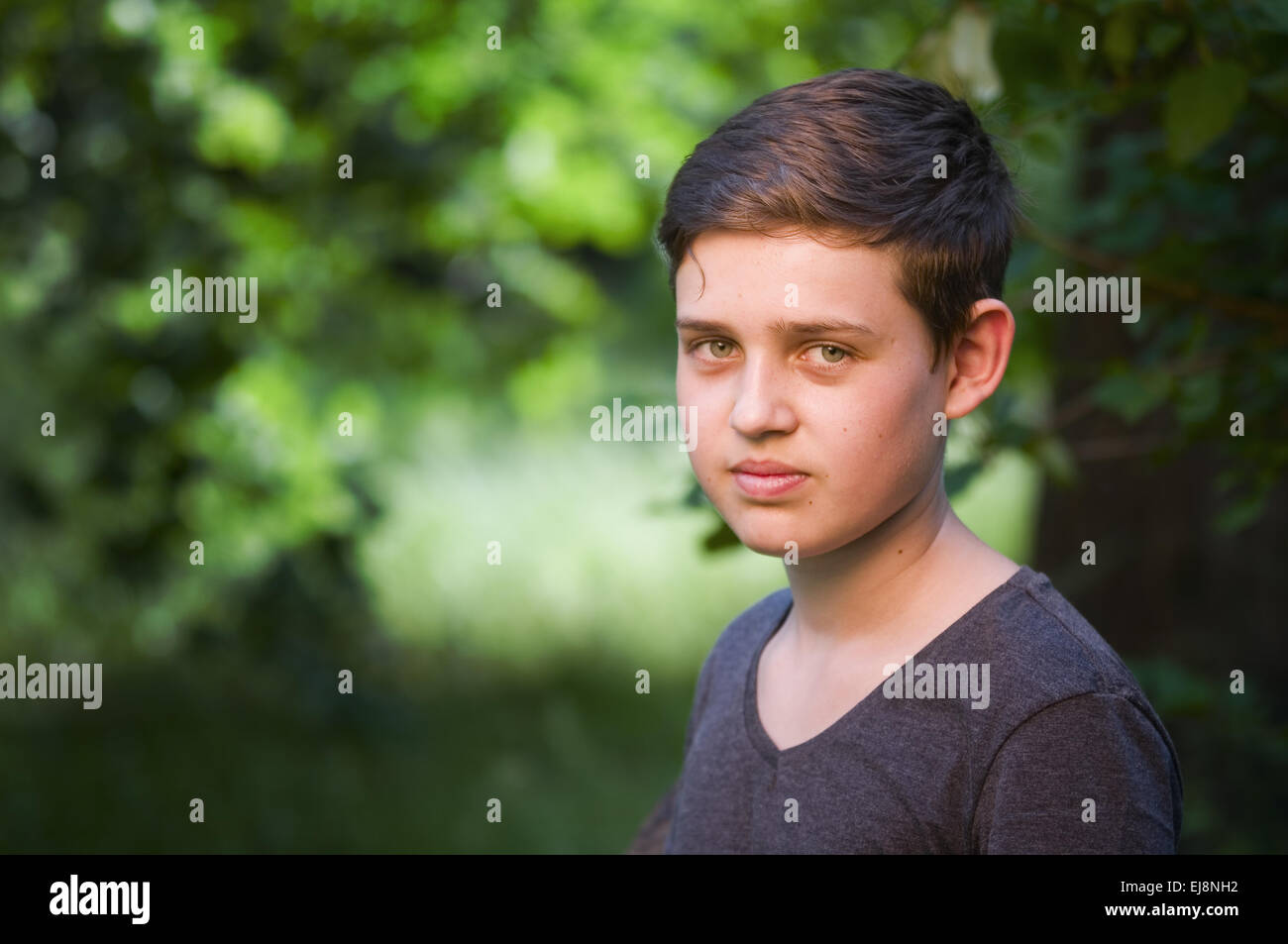 portrait of boy in forest Stock Photo - Alamy