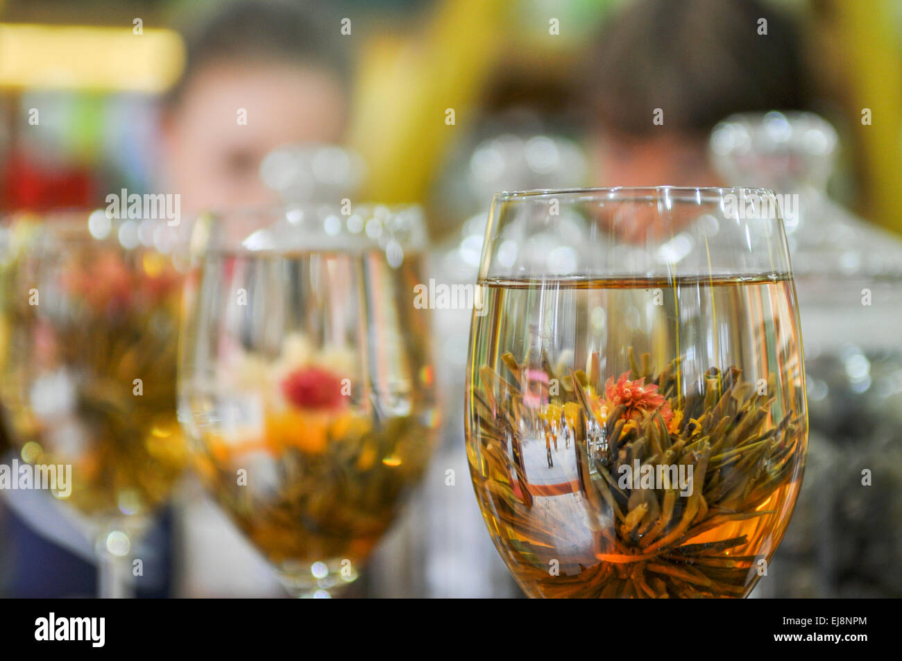 the Chinese tea in the clear glass Stock Photo - Alamy