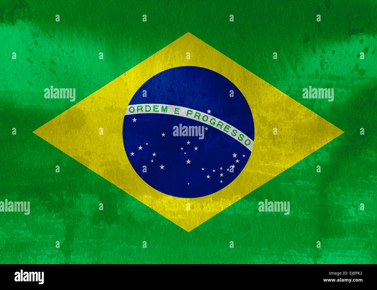 Brazil Flag with Vintage Texture Stock Photo - Alamy